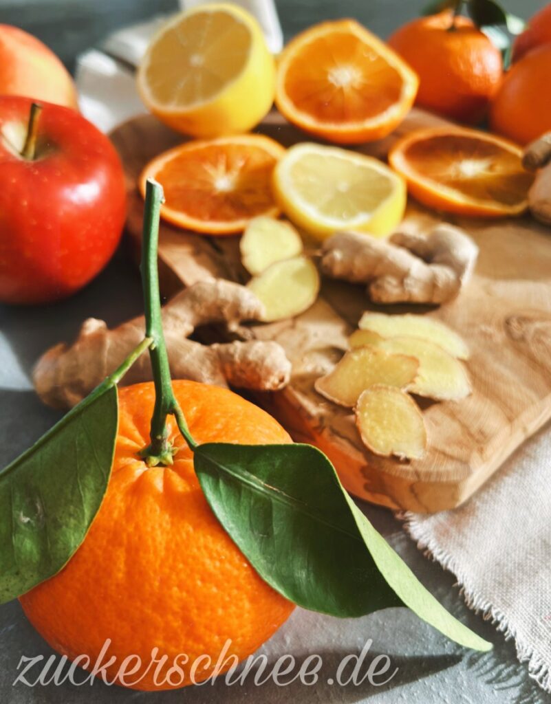 Ingwer-Orangen-Shot (Rezept) • einfach selber machen • Zuckerschnee.de